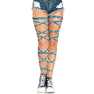 deladola Leg Wraps Rave Shiny Leg Straps Party Elastic Garter Music Festivals Costume for Women and Girls