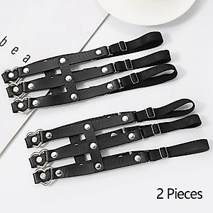 BODIY Women Punk Belt for Leg Straps Black Gothic Heart Thigh Belts Accessory for Halloween Rave Body Chain
