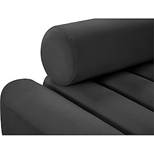 Meridian Furniture Melody Collection Velvet Upholstered Sofa with Deep Channel Tufting, Grey