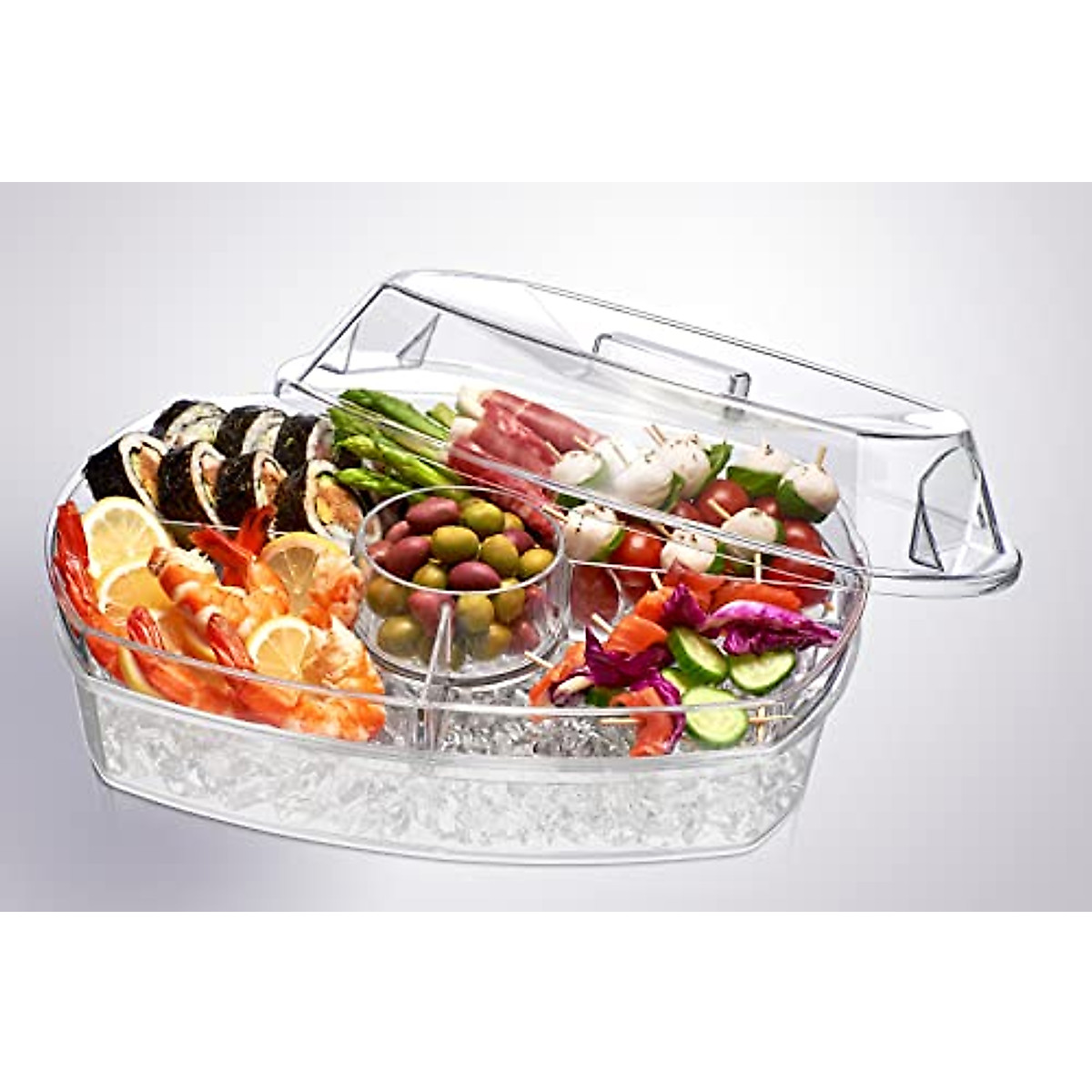 Prodyne Ice Party Platter, 15 1/2" x 11" x 6", Clear