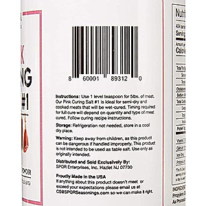 Curing Salt No.1. Quick Cure Premium Prague Powder XL 1.5 Pound Bottle by SPQR Seasonings