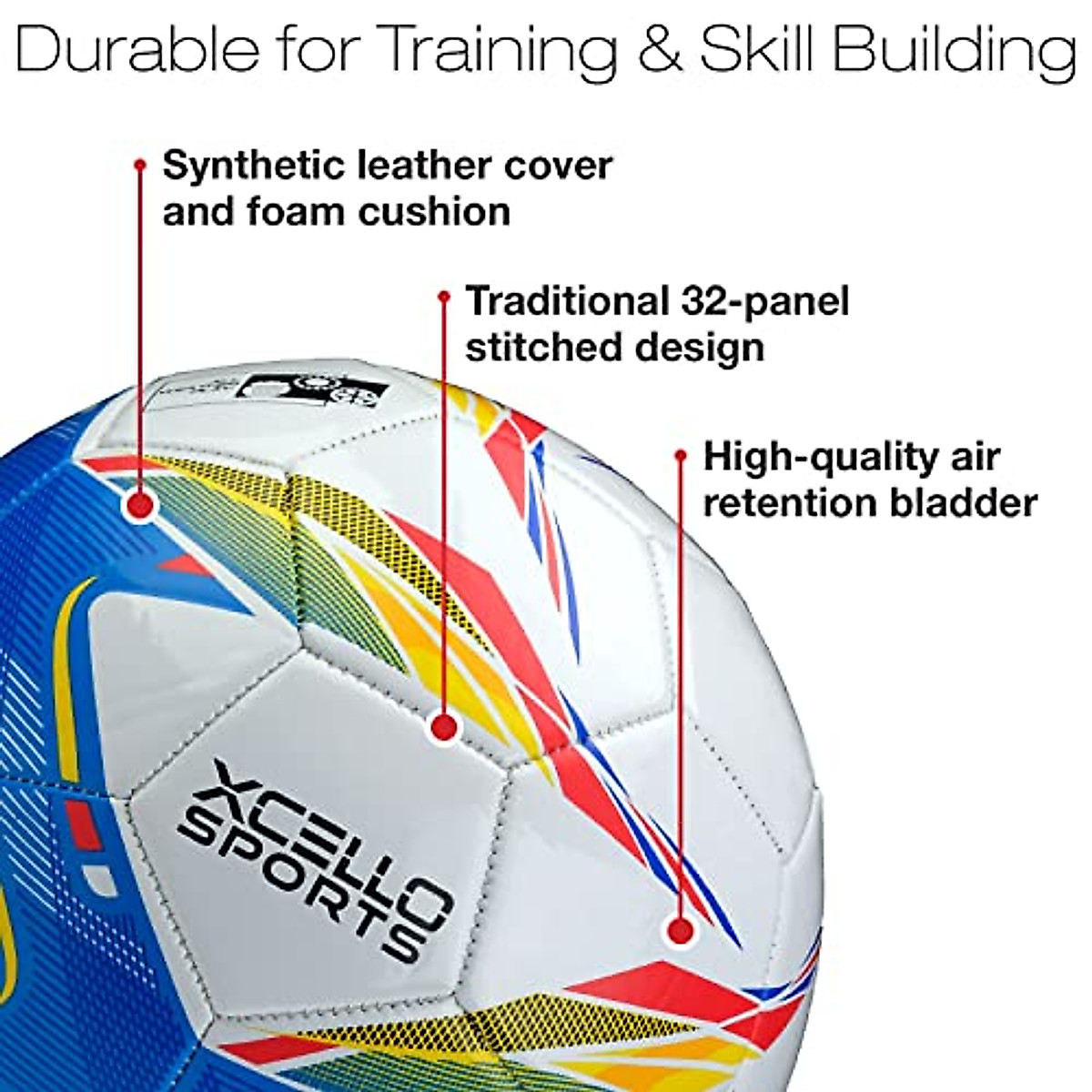 Xcello Sports Soccer Ball Size 4 Assorted Graphics with Pump (Pack of 2)