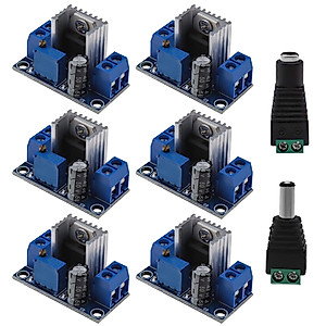 LM317 DC-DC Buck Converter Adjustable Regulator Power Supply Modules with Female Male DC Connector 8Pcs