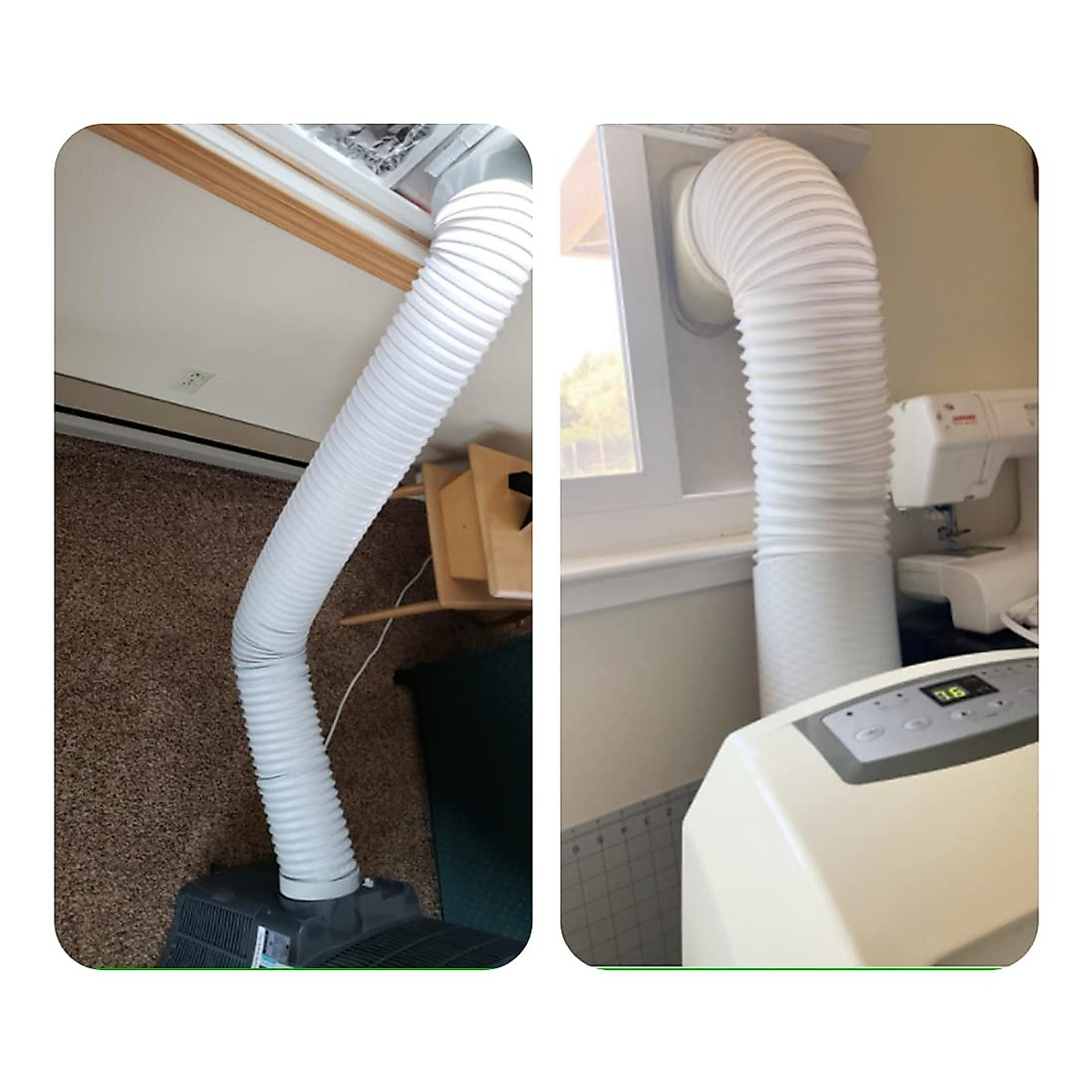 Hisiruil Air Conditioner Exhaust Hose, Portable AC Vent Hose with 5.9" Diameter Anti-Clockwise Thread & Length up to 80" AC Vent Replacement Tube Compatible with Most Portable Room Air Conditioners