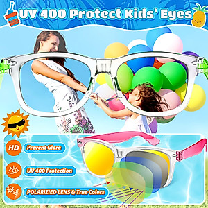 Joycover Kids Sunglasses Bulk, 24 Pack Kids Sunglasses Party Favor, Translucent Sunglasses for Kids with UV400 Protection, Graduation Party Supplies, Beach, Pool Party Favors, Party Favor for Kids 4-8