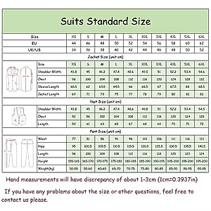 Men's Slim Fit 3 Piece Suit One Button Business Wedding Prom Suits Blazer Tux Vest & Trousers Royal Blue 6XL