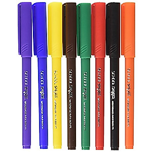 School Smart Felt Tip Pens, Fine Tip, Assorted Colors, Pack of 8