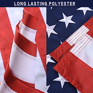 VICDRIA American Flag 3x5 Outside, Polyester US Flags for Outdoor Indoor, Heavy Duty Durable, Deluxe Embroidered Stars, Brass Grommets, Sewn Stripes, Vivid Color, Fade Resistant and waterproof