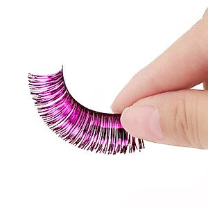 Rainbow Eyelashes 6 Pairs Colorful Tinsel Glitter Lashes Halloween False Lashes Rainbow Accessories For Christmas Circus Dance Dress Cosplay Costumes Supplies