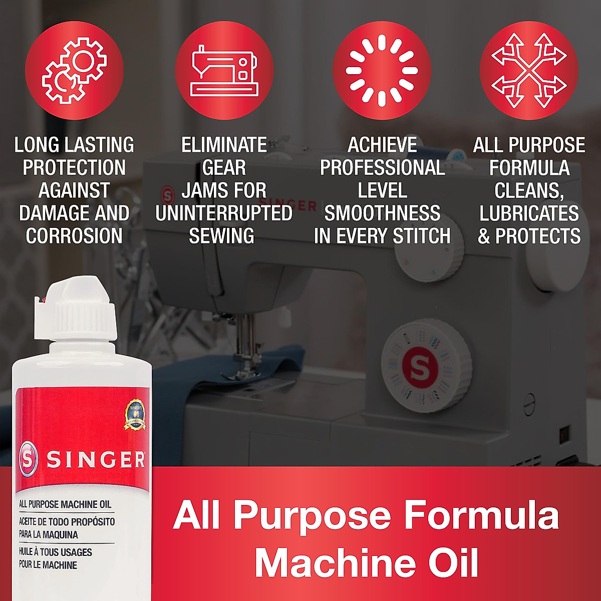 SINGER 2131E All Purpose Machine Oil, 4-Fluid Ounces
