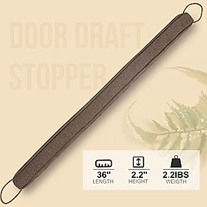 KAKICLAY 36 Inch Draft Stopper for Bottom of Doors and Windows, Heavy Duty Sound Proof Door Draft Guard Gap Snake, Weighted Under Door Noise/Cold Air/Wind Blocker, 2.2Lbs