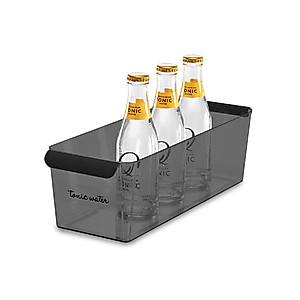 madesmart Fridge/Pantry 4in Wide Deep Bin, Carbon