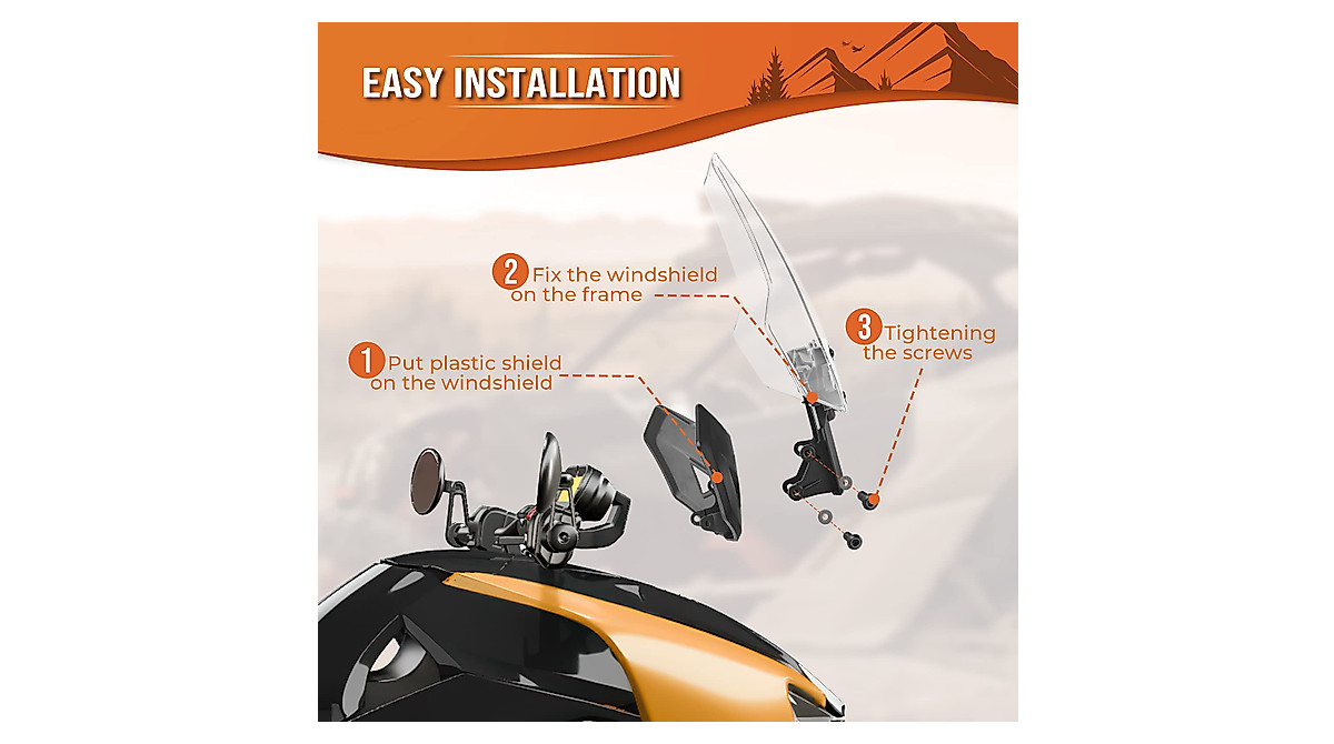 KEMIMOTO Windshield for Can-Am Ryker 2018-2023 - Adjustable & Impact ...