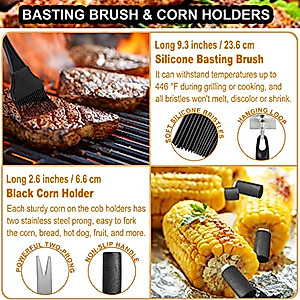 POLIGO 22PCS Grill Utensils Set for Outdoor Grill Set Stainless Steel BBQ Grill Accessories in Case - Premium BBQ Tools Grilling Tools Set Ideal Birthday Father's Day Grilling Gifts for Men Dad Women