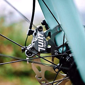 Juin Tech F1 Cable Actuated Hydraulic Bicycle Bike Disc Brake Caliper Set Extra Lightweight Hybrid Brake Set for Flat-Mount Road/Cyclocross/Gravel/E-Bike/Folding Bike use w/160mm 6" rotors (Gray)