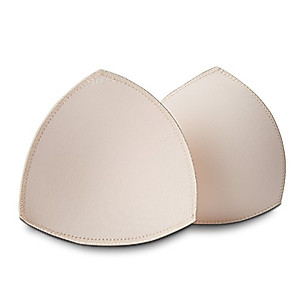 SERMICLE Bra Inserts 4 Pairs, Bra Pads Sewed Stitched Removable for Sports Bra B/C,C/D & D/E Cup Optional (Beige Triangle, B/C Cup)