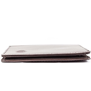 Big Skinny Men's Super Stretch Skinny Leather Bi-Fold Slim Wallet, Holds Up to 30 Cards, Brown (SKNYLSSBR)