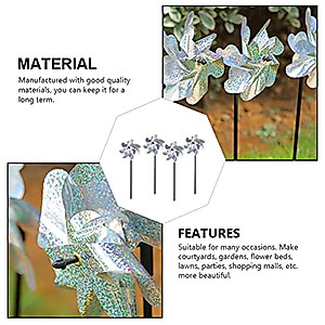 Cabilock 4pcs Garden Decor Pinwheels Bird Windmills Reflective Pin Wheels Sparkly Garden Pinwheels