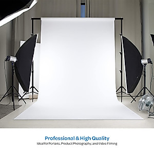 LimoStudio 10' x 20' (W x H) Pure White Backdrop Background Screen, Higher Density A+ Premium Grade 150 GSM Synthetic Material Fabric, Solid Seamless Muslin for Professional Photo Studio, AGG3251