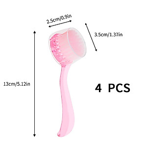 Beomeen Facial Cleansing Brush, 4 Colors Facial Exfoliating Brush Face Wash Scrub Exfoliator Brush for Makeup Skincare Removal, (Blue, Pink, Purple, Clear)