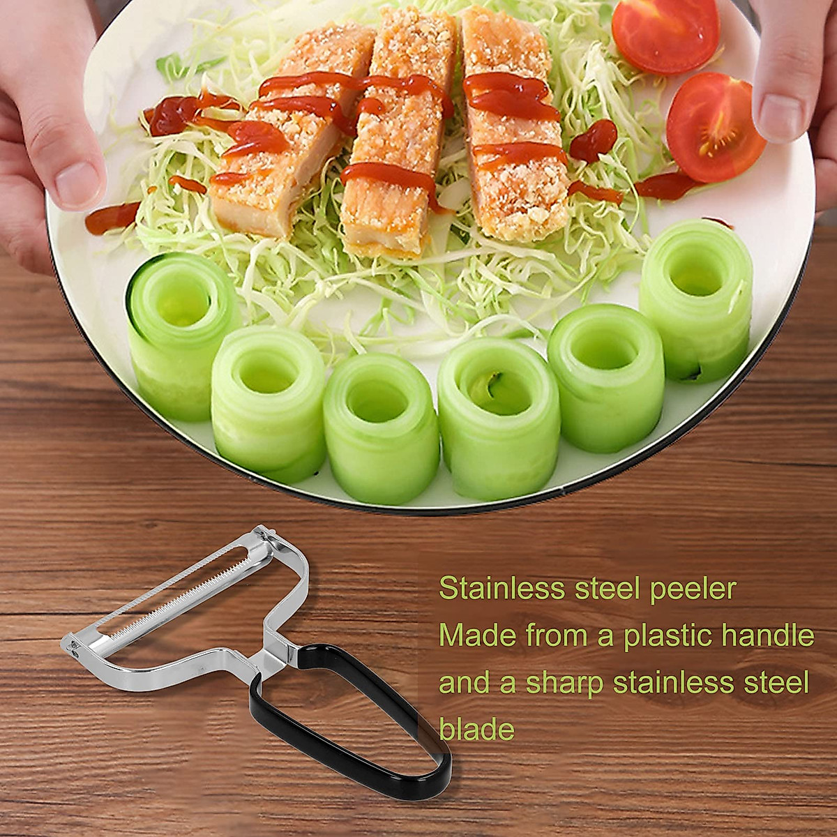 Fruit Potato Peeler Manual Vegetable Peeler, Fruit Potato Peeler Peeling Knife Cucumber Peeling Tool for Carrot for Cabbage (Black)