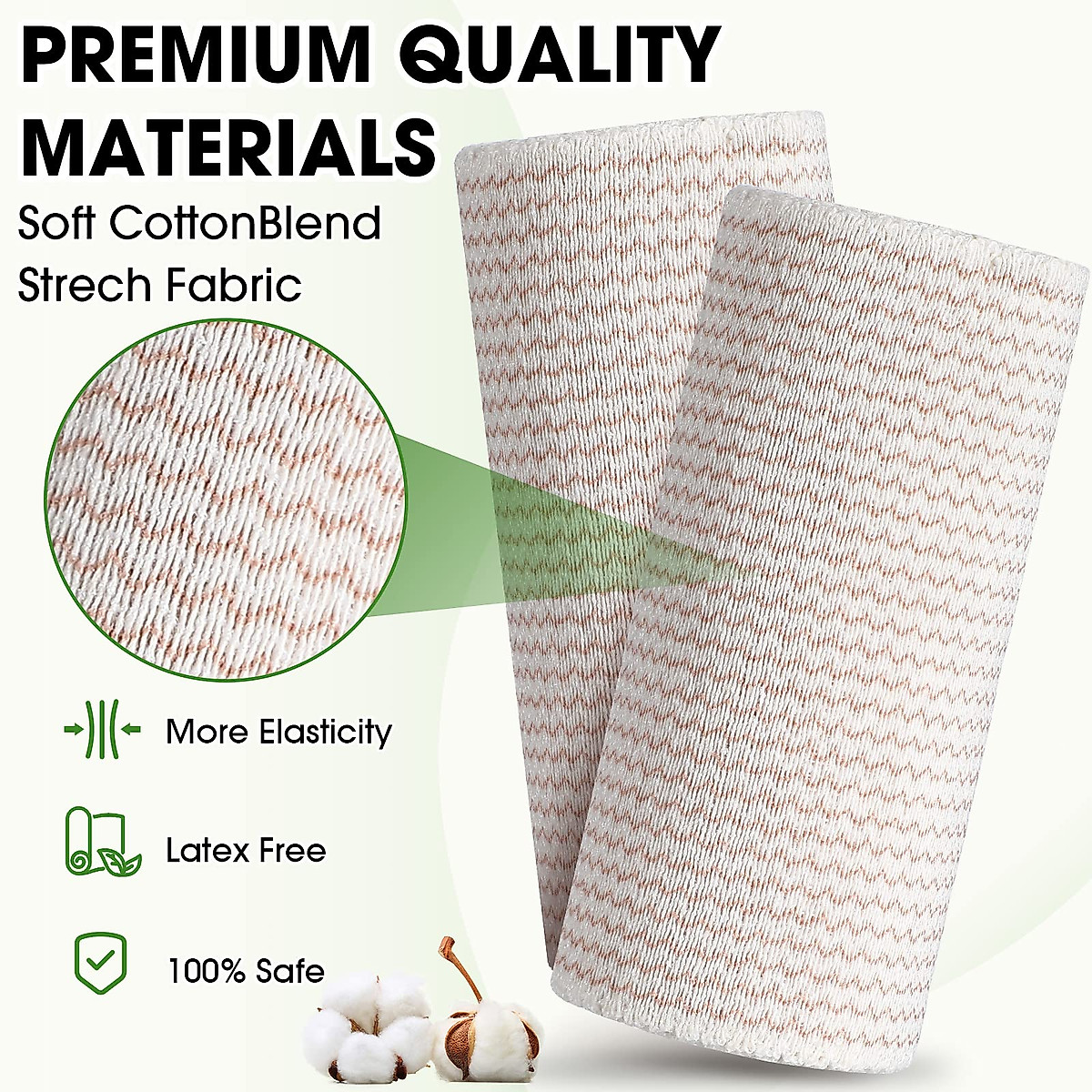 30 Pcs Elastic Bandage Wrap Compression Bandage with Self Closure Washable Reusable Elastic Bandage for Sports Sprains Injuries (3 Inch, 4 Inch in Width)