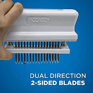 Jaccard 200348R, 48 Blade Durable Meat Tenderizer with Stainless Steel Razor Sharp Needle, Cooking Gadget for Tenderizing Chicken, Beef, Pork, Veal, BBQ, Red