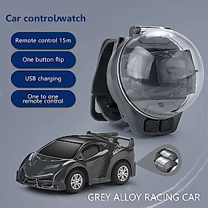 UKKUER Mini RC Car Watch Toys, Mini Long Distance Watch RC Car, Battle Watch Racing Toys Kids Boys Girls Outdoor Toys Birthday Gifts