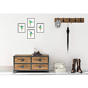 Girl Ballet Dancers Abstract Wall Art Print 8 x 10" Set of 4 Unframed, White Background, Perfect for for Ballerina, Teacher and Lover of Ballet, Ideal Bedroom, Dance Studio, Locker Decor