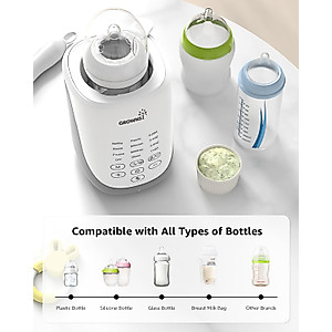 GROWNSY Bottle Warmer, 10-in-1 Fast Baby Bottle Warmer with Night Light for Breastmilk&Formula, Parent's Choice Milk Warmer with Innovative Auto-Lift Feature, Smart Accurate Control, Memory Function