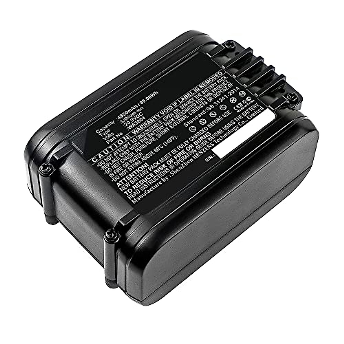 Synergy Digital Lawn Mower Battery, Compatible with Pattfield PE-AHH 20 Lawn Mower, (Li-ion, 20V, 4950mAh) Ultra High Capacity, Replacement for Worx WA3553 Battery