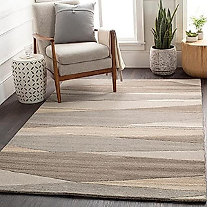 Mark&Day Area Rugs, 10ft Round Mulhouse Modern Dark Brown Area Rug, Brown/Beige Carpet for Living Room, Bedroom or Kitchen (9'9" Round)