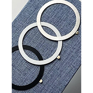 Wannap Magnetic Wireless Charging Magsafe Ring - 6 PCS, Ultra-Thin(5mm) Magsafe Sticker, Compatible with iPhone 14/13/12 Series,Samsung Galaxy (3Black+3Silver)