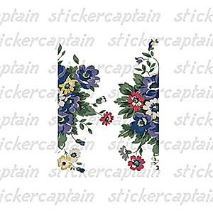 Blue Daisies & Violets 2 Piece Large Trash Can Decal (for 8 Gallon Trash cans and Larger)