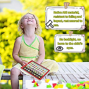 SPOGENN Learning Tablet Educational Touch Pad for Fun Learn Number ABCs Spelling Animal, Pink