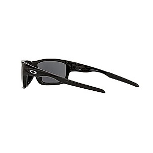 Oakley Men's OO9225 Polarized Rectangular Sunglasses, Polished Black, 60mm