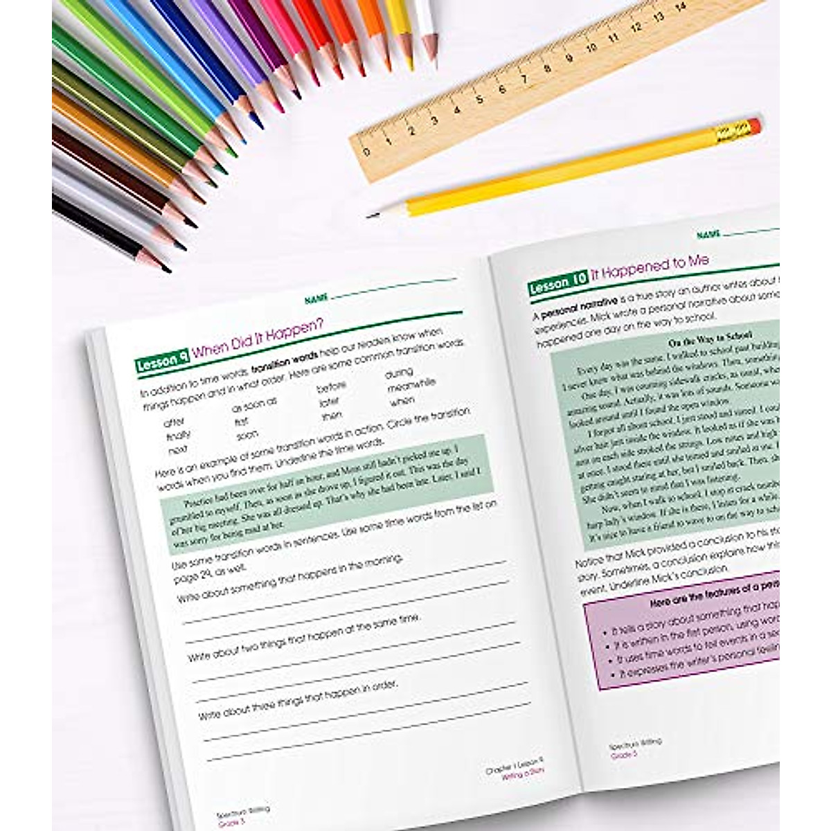 Spectrum Writing Grade 3, Ages 8 to 9, 3rd Grade Writing Workbook, Informative, Opinion, News Report, Letter, and Story Writing Prompts, Writing Practice for Kids - 136 Pages
