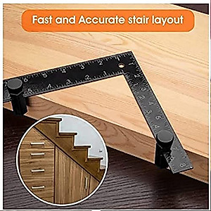 Stair Gauge Knob, Framing Square Stops Stair Gauge Knobs Aluminium Alloy Stair Stringer Layout Tool (Black)