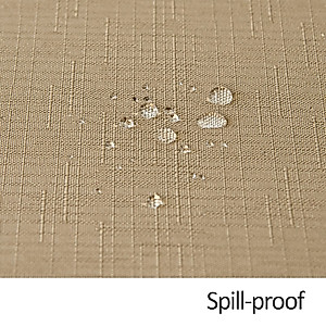 maxmill Rectangle Slubby Textured Tablecloth Waterproof Spillproof Wrinkle Free Table Cloth, Kitchen Dining Tabletop Decoration, Fabric Table Cover for Holiday Dinner Parties, 52 x 70 Inch, Beige