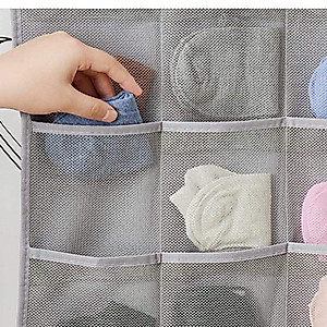 Large Bra holder Organizer Hanging Bra Storage Bra Hanger Especially suitable for sports bra, training bra, socks, baby clothes, shoe,bedroom storage,school dormitory storage(Gray, 1PCS 6+18 Grids)