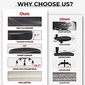 KLASIKA Rolling Drafting Stool Chair with Height Adjustable Base for Office and Massage Spa Medical Salon Tattoo Beauty Barber