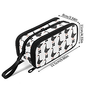 Fustylead Goose Nylon Pencil Bag Large Storage Pouch Pen Case Makeup Bag Simple Stationery Bag School College Office Organizer for Teens Boys Girls Student