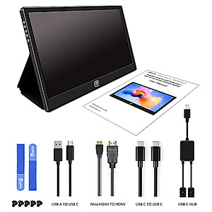 Portable Gaming Monitor for Nintendo Switch,13.3 Inch 1080p IPS Display,HDR USB C/Hdmi Video Input with Stand Case,Compatible with PS4 Xbox One and MacBook Matebook Surface Laptop Pc and More
