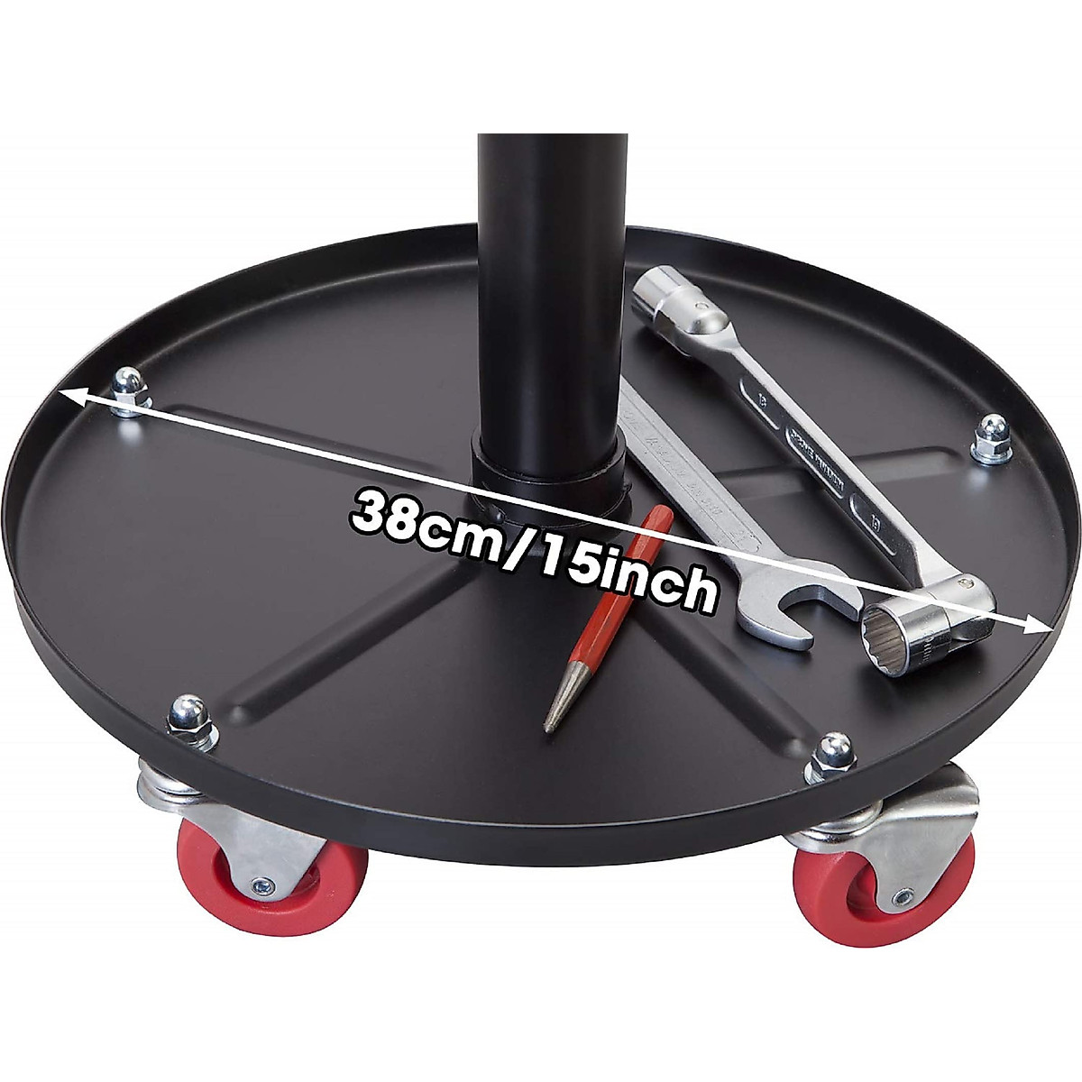 TCE Duty Rolling Pneumatic Creeper Garage/Shop Seat: Padded Adjustable Mechanic Stool with Tool Tray Storage, Red,ATRHL6201U