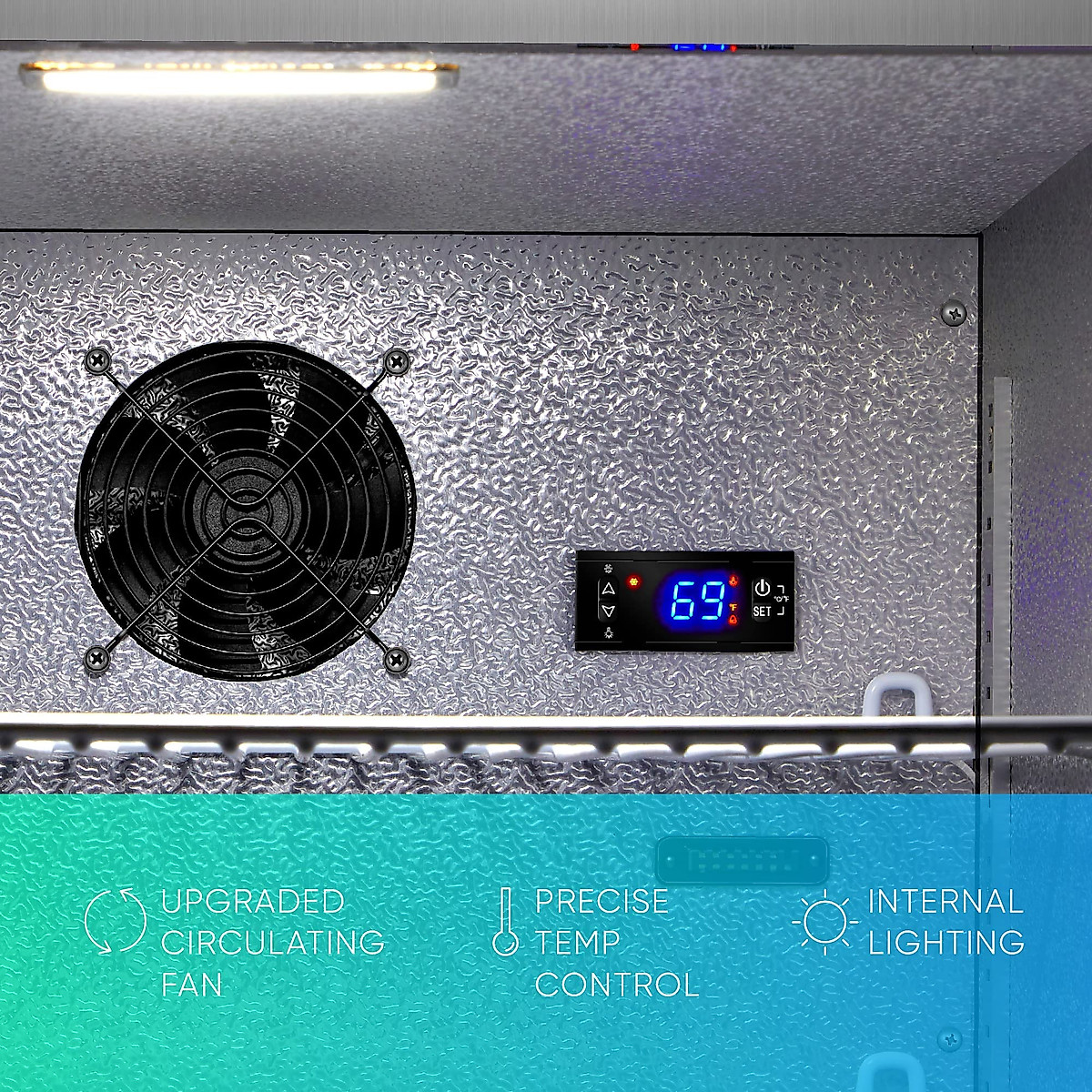 ICEJUNGLE Under Counter Refrigerator Stainless Steel, 5.30 Cu.Ft Full Size Fridge, 175 Cans Refrigerator with Built-in Design and IPX4 Waterproof, Premium Refrigerator for Efficient Storage