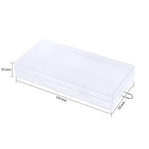 Onwon 2 Pack 8 Cell 18650 Plastic Battery Storage Case with Hook Holder Waterproof Transparent Clear Hard Plastic Battery Box Organizer for 8 x 18650 Size Batteries