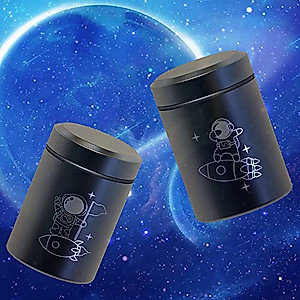 CUMFYHOUS 2 Pack Portable Storage Jar,Airtight Smell Proof Aluminum Container,Stash Jar with Screw-Top Lid,Multipurpose Container for Spices,Coffee & Teas