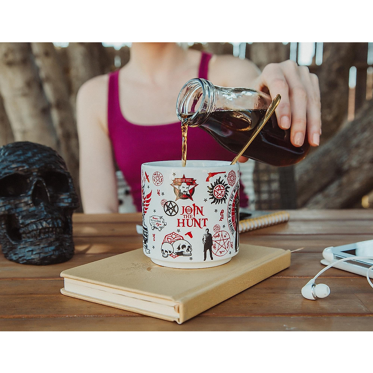 Supernatural "Join The Hunt" Single Stackable Ceramic Mug | Coffee Cup For Espresso, Tea, Cocoa | Holds 13 Ounces