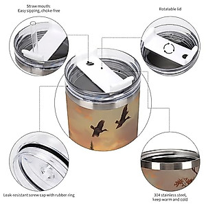 Bear Lake Lodge Duck Tumbler with Handle Travel Mug Water Bottle Tea Coffee Cup White-style