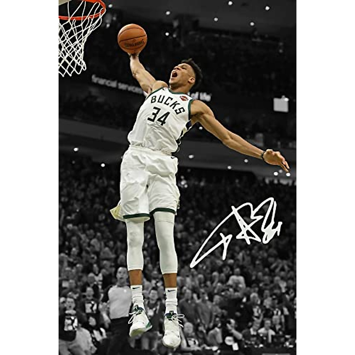 Mingki Giannis Antetokounmpo Poster, ''Greek Freak'' - Basketball Star Canvas Poster for Man Cave Office Home Decor, Basketball Wall Art Basketball Fan Memorabilia Sports Poster, 16"x24"-No Frame